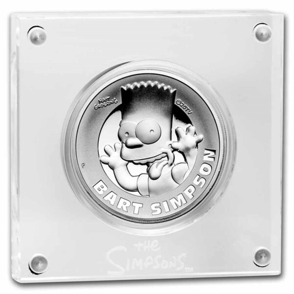 2021-P Tuvalu 2 oz Silver The Simpsons: Bart Simpson Proof HR - CV ...