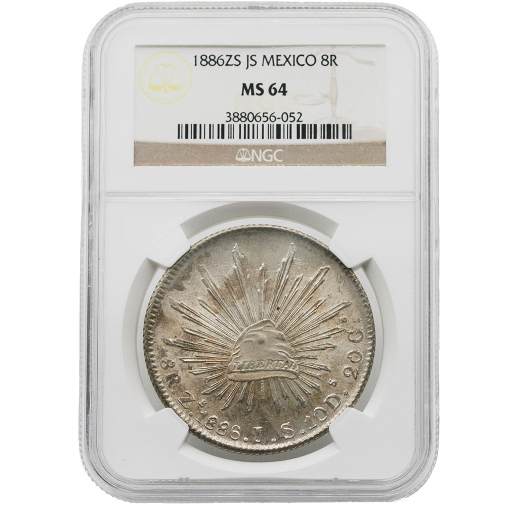 1886 ZS JS Mexico 8 Reales NGC MS 64 - CV Coins & Collectables