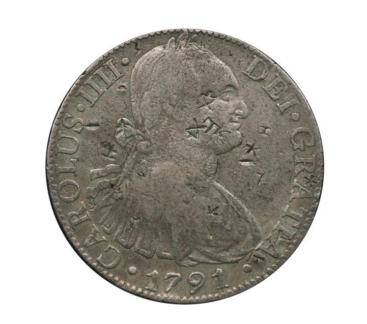 1791 Mo FM Mexico 8 Reales "Carolus IIII" Charles III Bust Chopmarked ...