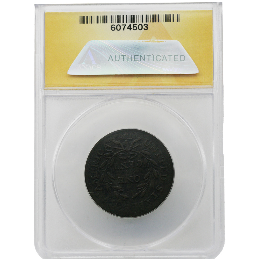 1796 1C Draped Bust S-92 ANACS VF20 - CV Coins & Collectables