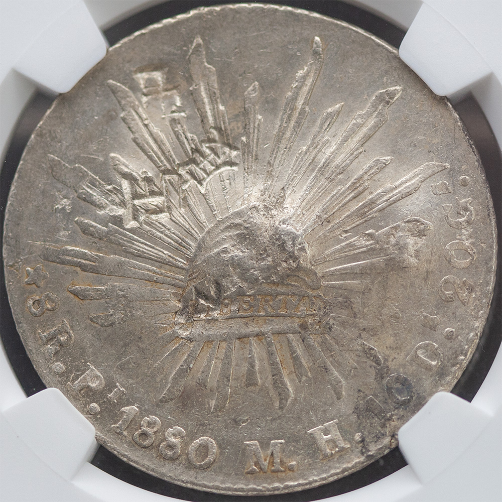 1880-Pi|MH Mexico 8 Reales NGC Swastika Chopmarked - CV Coins & Collectables