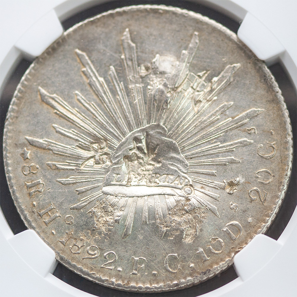 1892-HO|FG Mexico 8 Reales NGC Chopmarked - CV Coins & Collectables