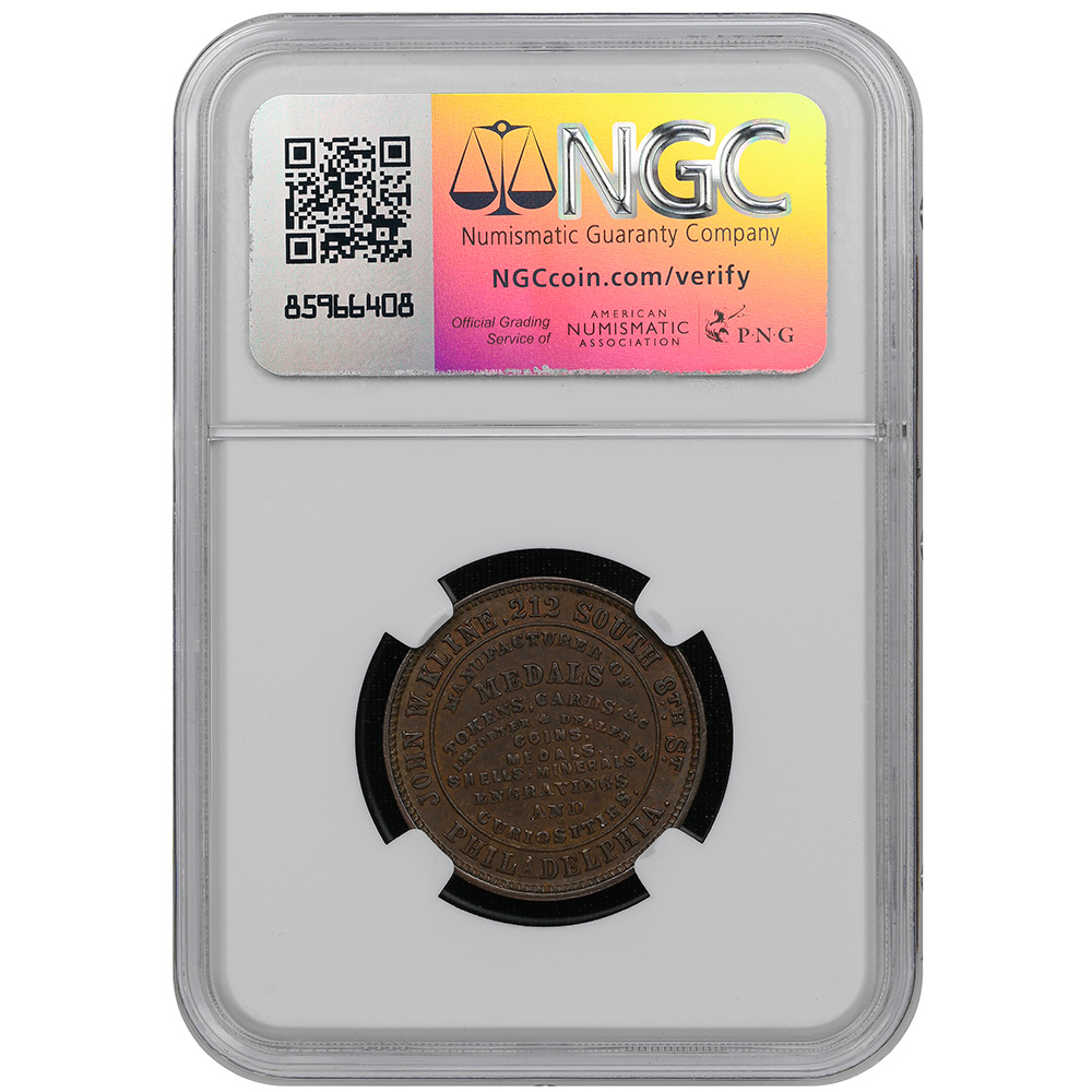 Libertas Americana Token Philadelphia PA 1876 John W. Kline NGC AU 53 ...